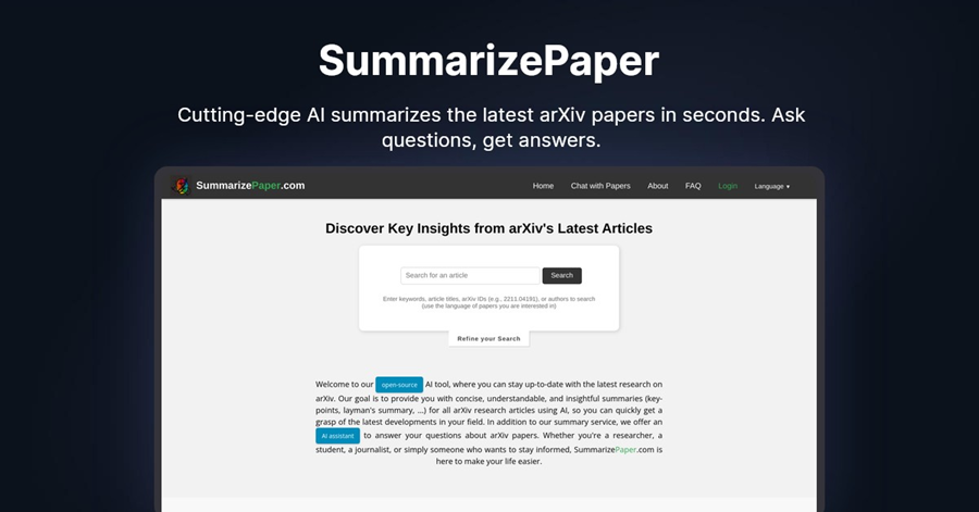 Arxiv论文检索和摘要工具 - 汇智网